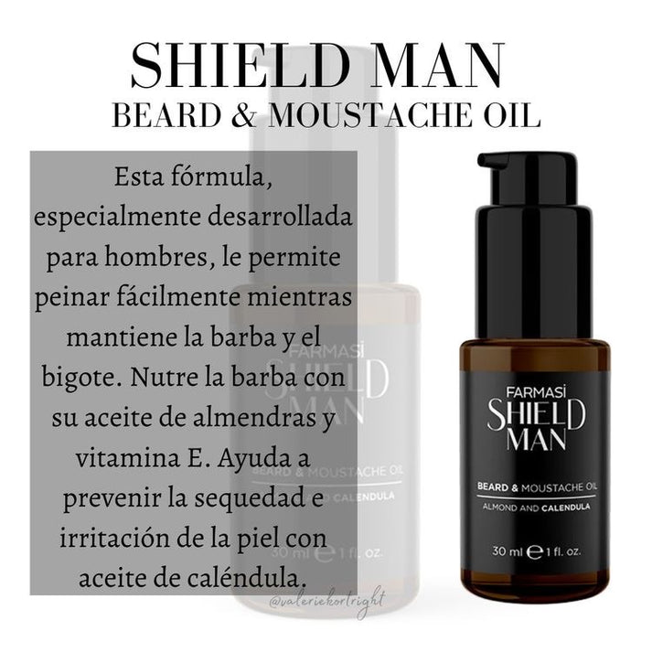 Beard & Moustache Oil -Shield Man | Farmasi – Bold your Beauty